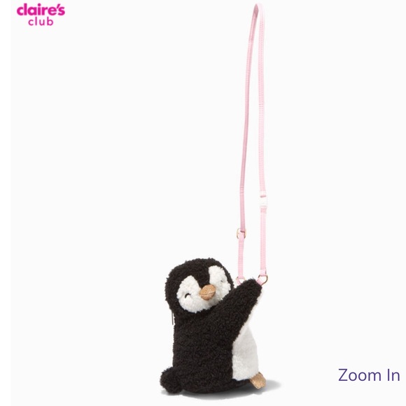 Claire's | Accessories | Claires Club Sherpa Hugging Penguin Crossbody ...